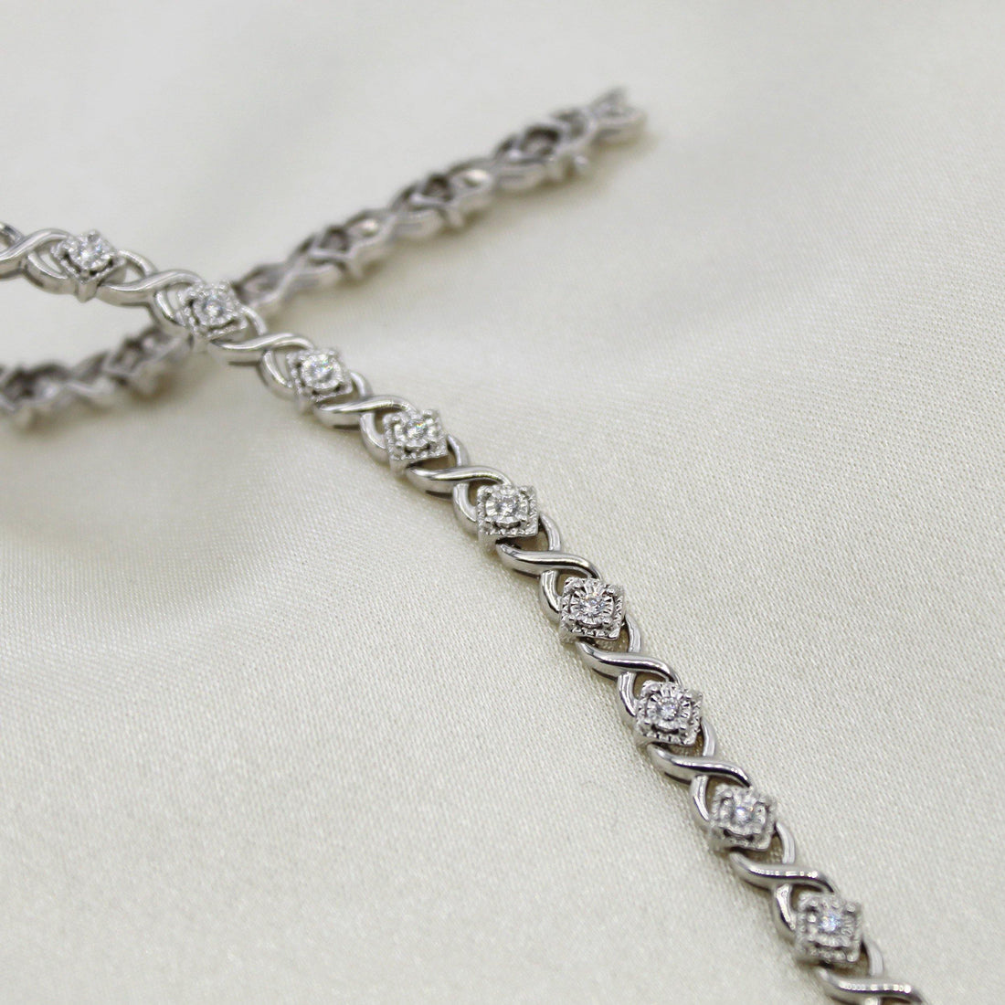 1/2ct tw Diamond XO Square Tennis Bracelet in Sterling Silver – Fifth ...