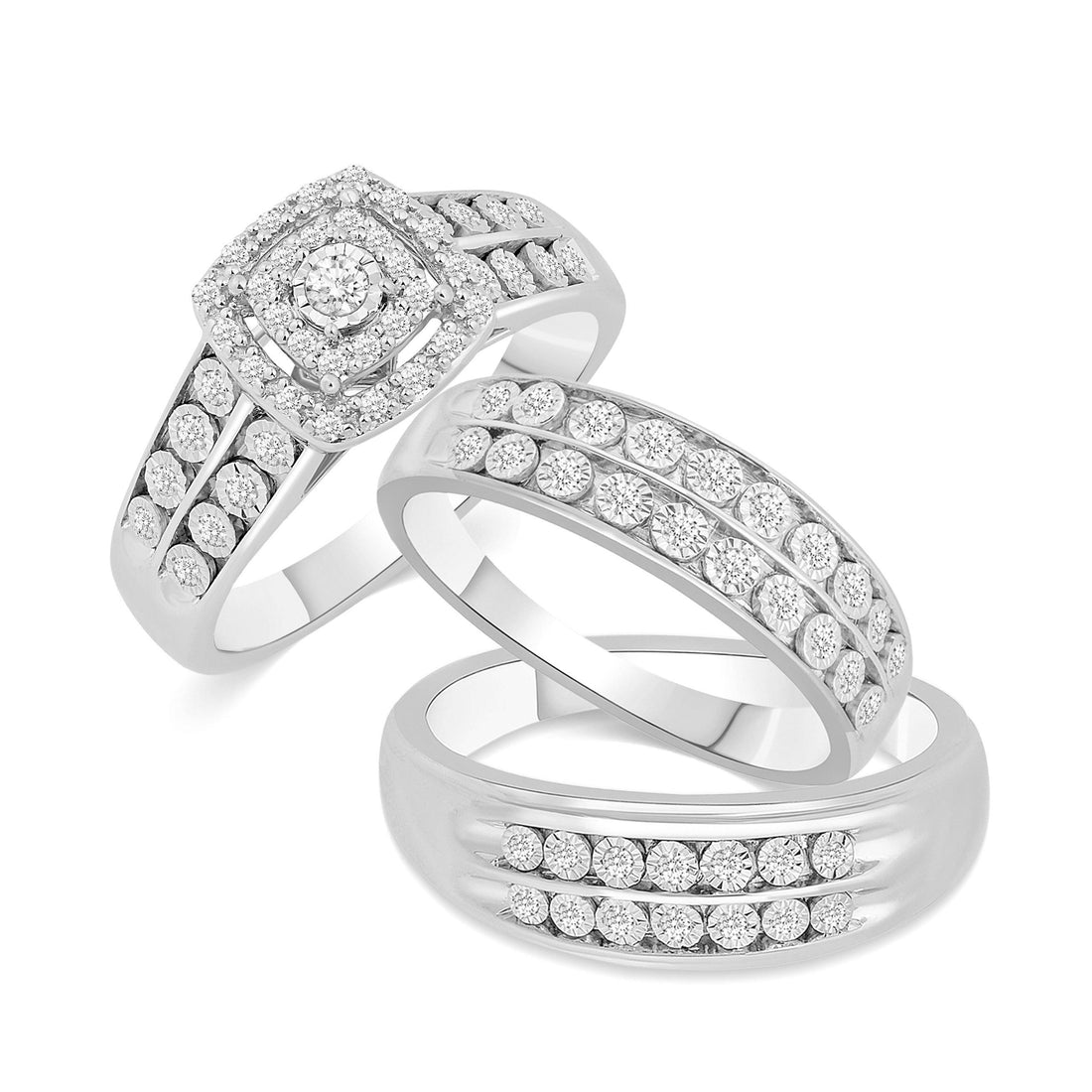 1/2CT TW Diamond Trio Bridal Set in 10KT White Gold – Fifth and Fine